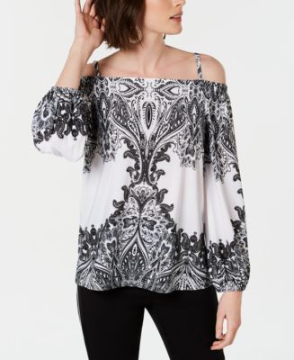 INC International Concepts I.N.C. Printed Off-The-Shoulder Top, Created ...