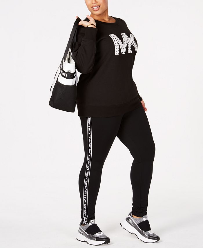 Michael Kors Plus Size Studded MKGO Logo Sweatshirt - Macy's