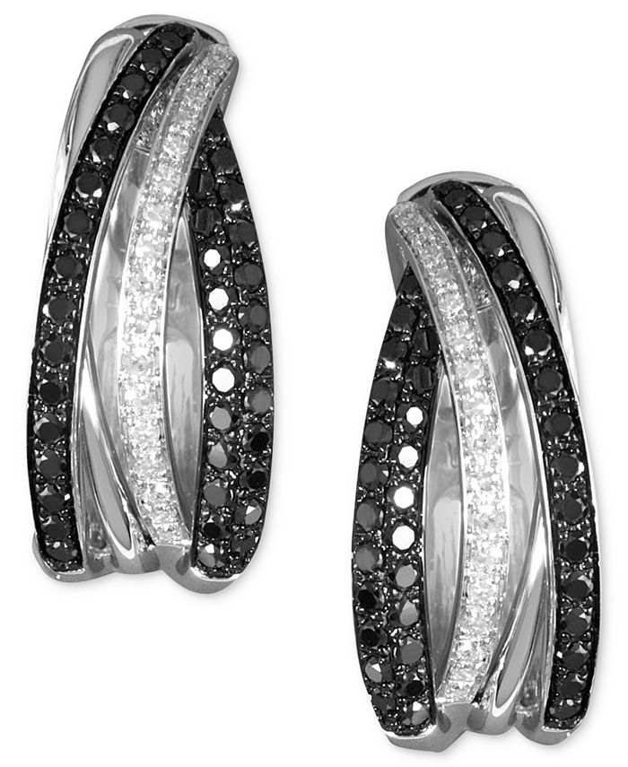 EFFY Collection Caviar by EFFY Black Diamond and White Diamond Hoop ...