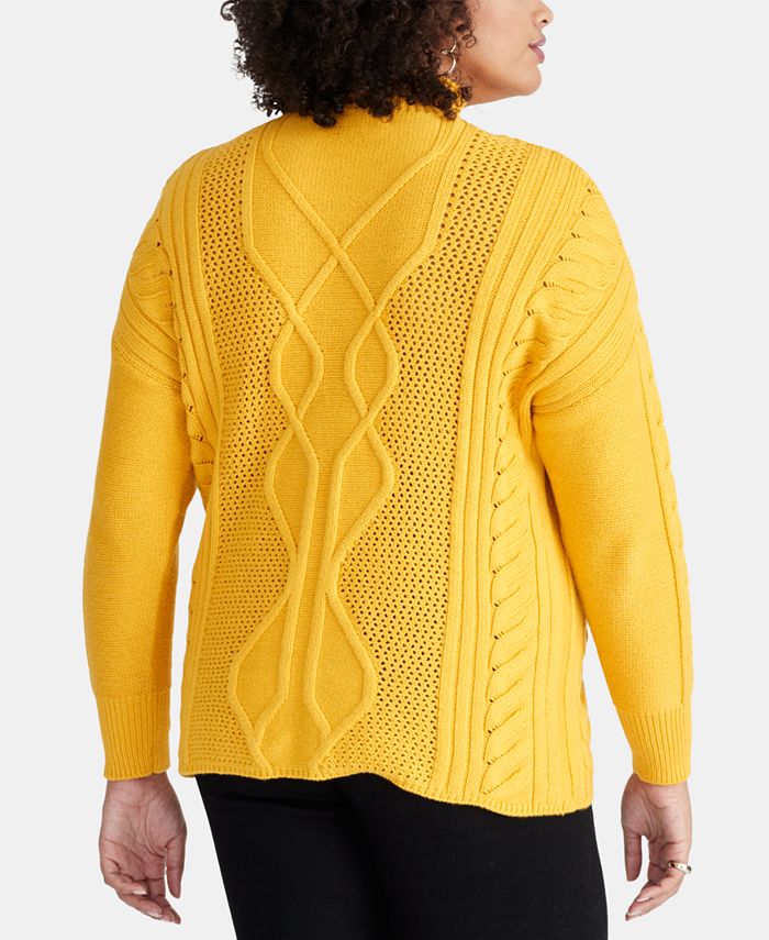 RACHEL Rachel Roy Plus Size Chunky Cable Sweater, Created for Macy's ...