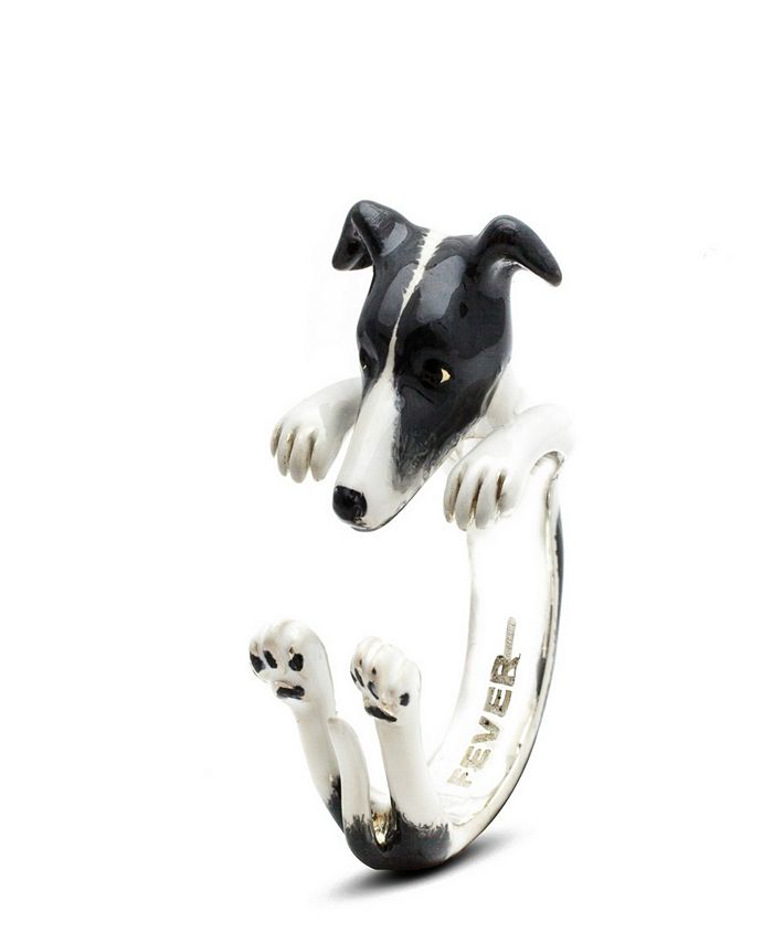 Dog Fever Greyhound Hug Ring in Sterling Silver and Enamel - Macy's