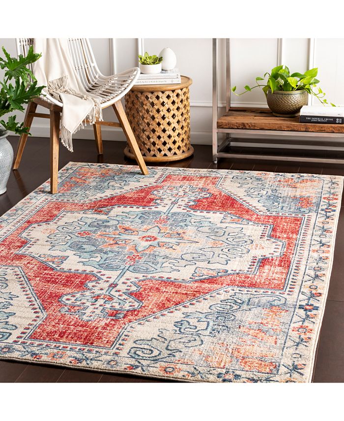 Surya Bohemian BOM-2300 Bright Red 18" Square Swatch - Macy's