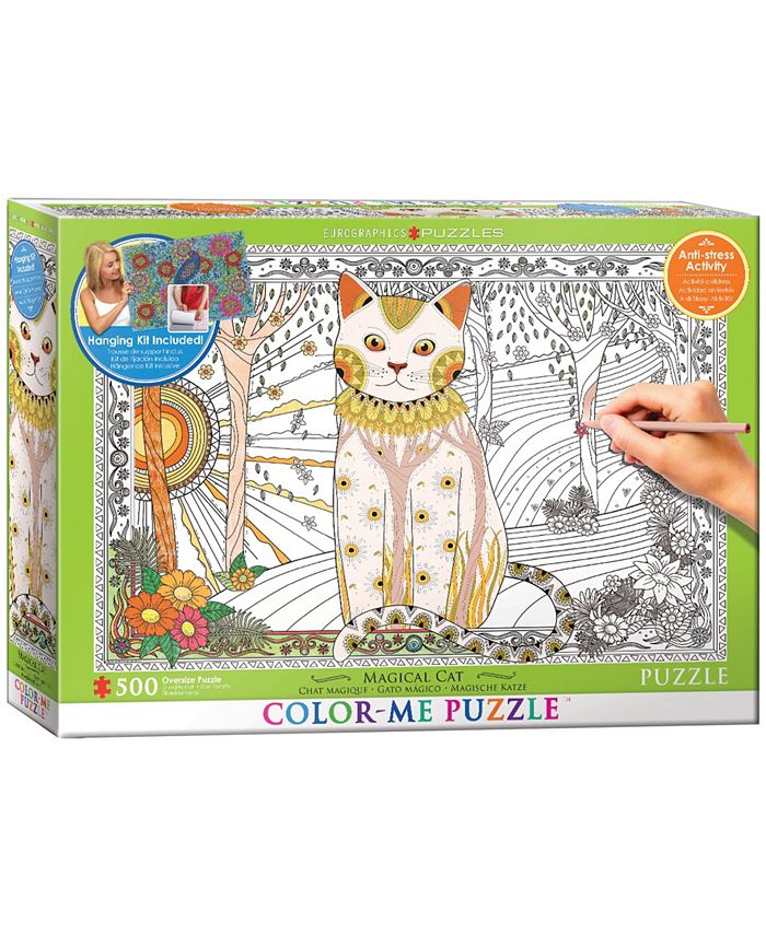 Eurographics Inc Color-Me Puzzle - Magical Cat- 500 Piece - Macy's