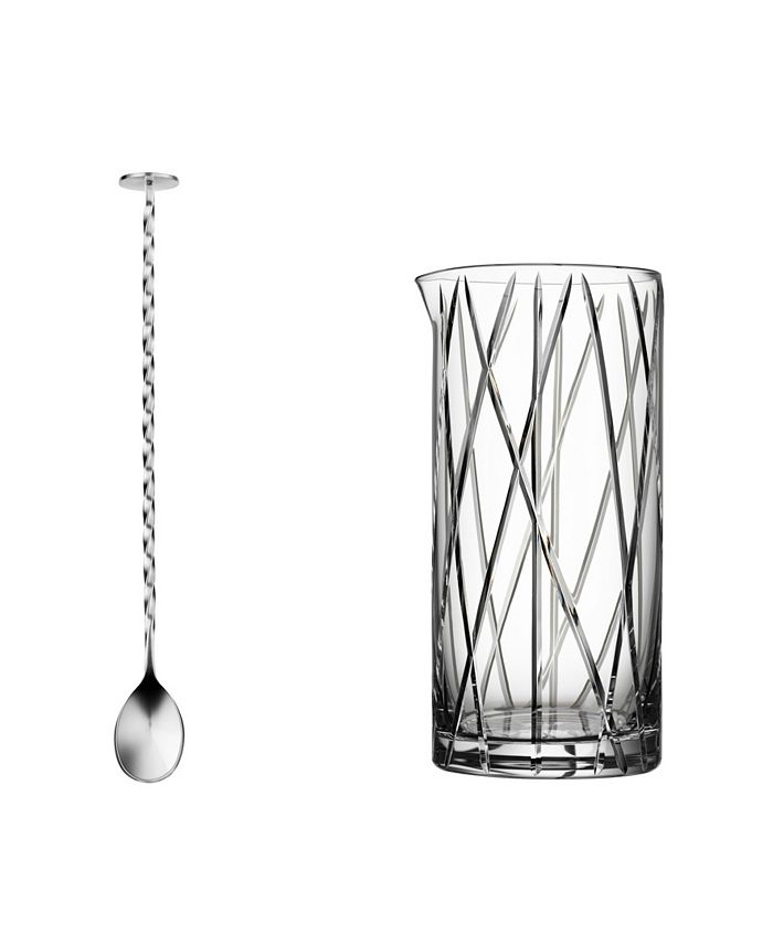 Orrefors City Mixing Glass w/Bar Spoon - Macy's