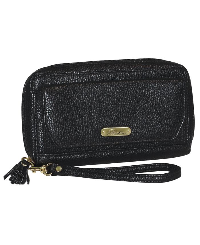 Buxton Synthetic Leather with Goldtone Logo Tech Wallet - Macy's