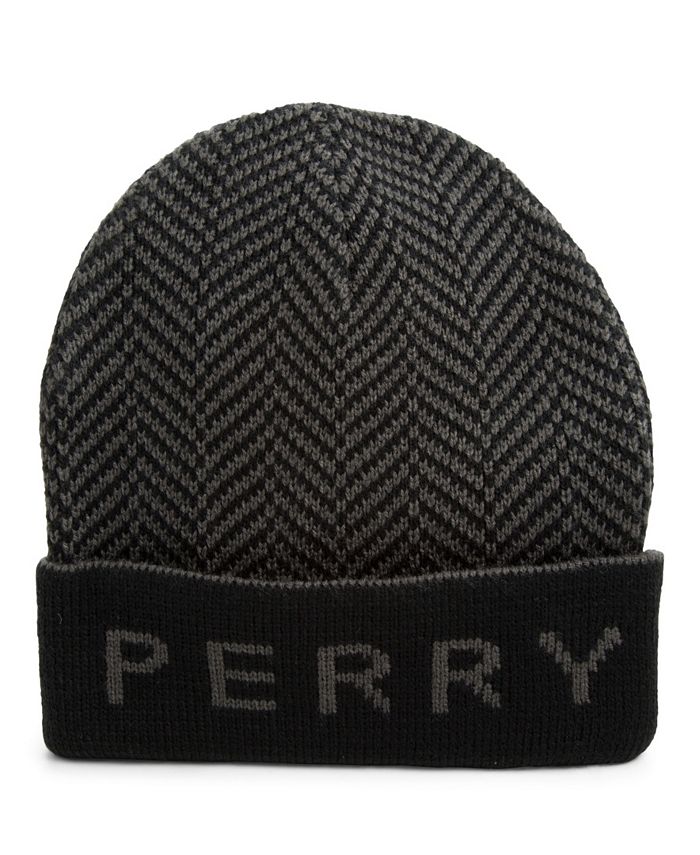 Perry Ellis Herringbone Jacquard Beanie - Macy's