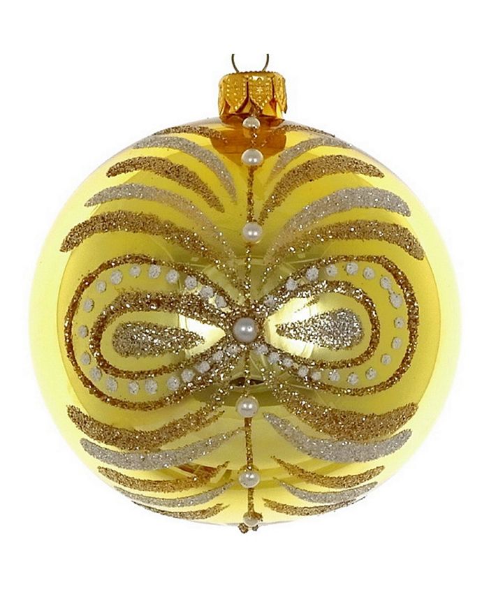 Badash Crystal Golden Shiny 4 Pc Set of Mouth Blown & Hand Decorated ...