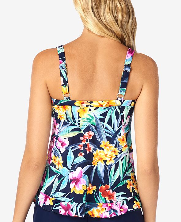 Swim Solutions Ruffle Tankini Swim Top, Created for Macy's & Reviews ...