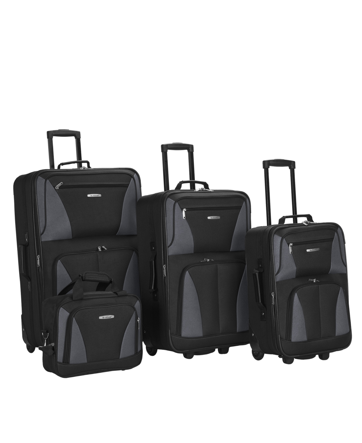 Click here for Rockland 4-Pc. Softside Luggage Set - Black and Gr... prices