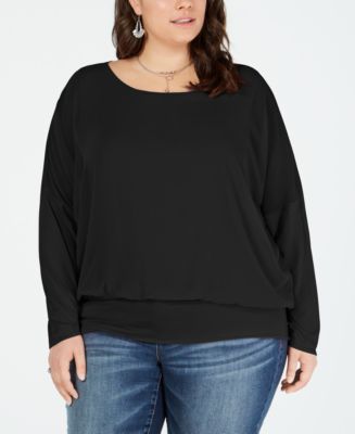 Joseph A Plus Size Banded Chiffon Top - Macy's