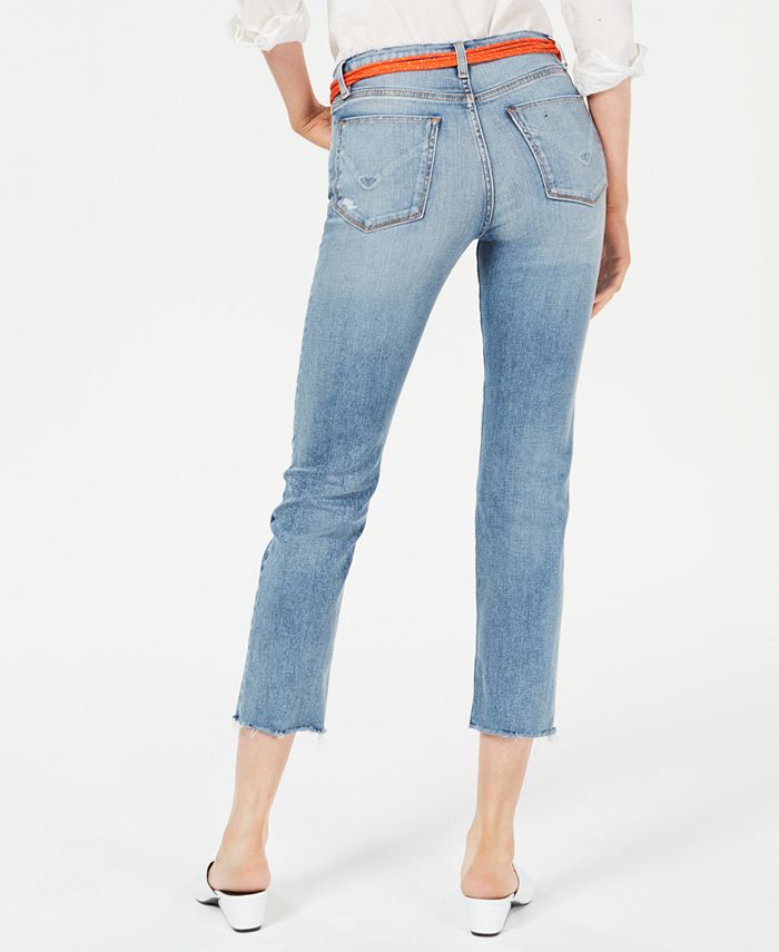 Hudson Jeans Barbara Belted Cropped Jeans - Macy's