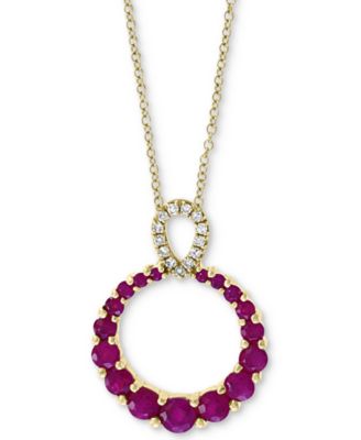 EFFY® Certified Ruby (7/8 ct. t.w.) and Diamond (1/4 ct. t.w.) 18 ...