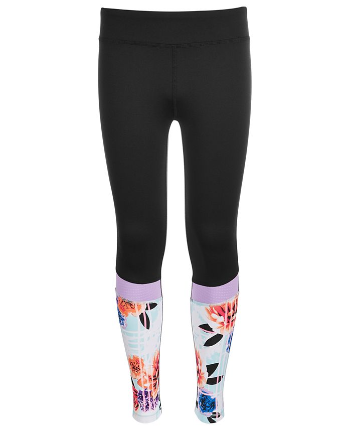 Ideology Big Girls Floral-Print Colorblocked Leggings, Created for Macy ...