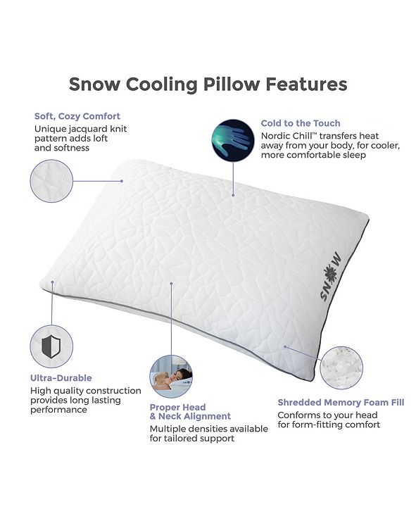 Protect-A-Bed Multi-Position Medium Firm Snow Cooling Pillow With ...