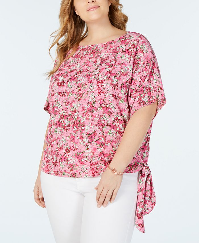 Michael Kors Plus Size Side-Tie Top - Macy's