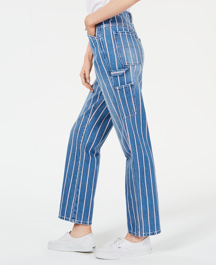 Dickies Striped High-Rise Carpenter Jeans - Macy's