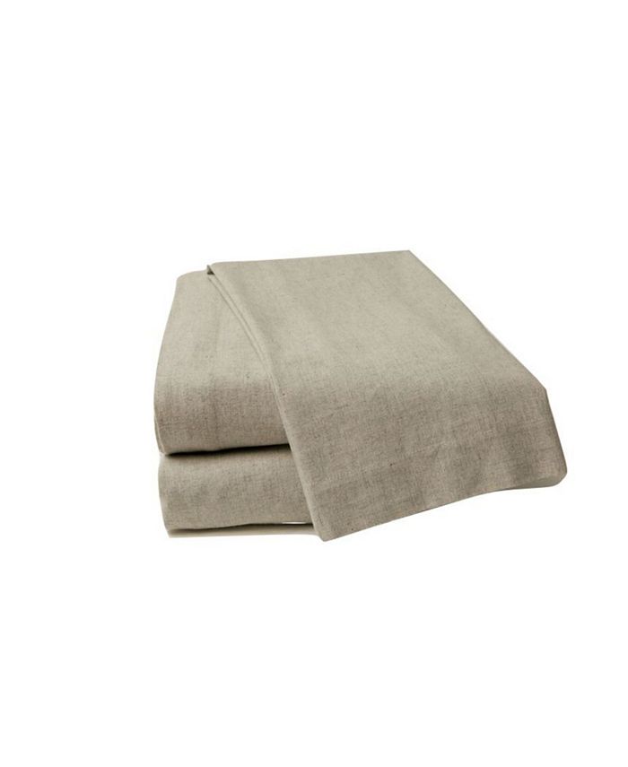La Rochelle Oatmeal Solid Flannel Sheet Set Queen - Macy's