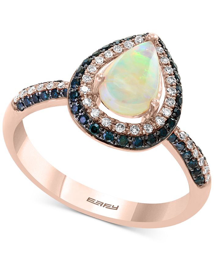 EFFY Collection EFFY® Opal (3/8 ct. t.w.) & Diamond (3/8 ct. t.w.) Ring ...