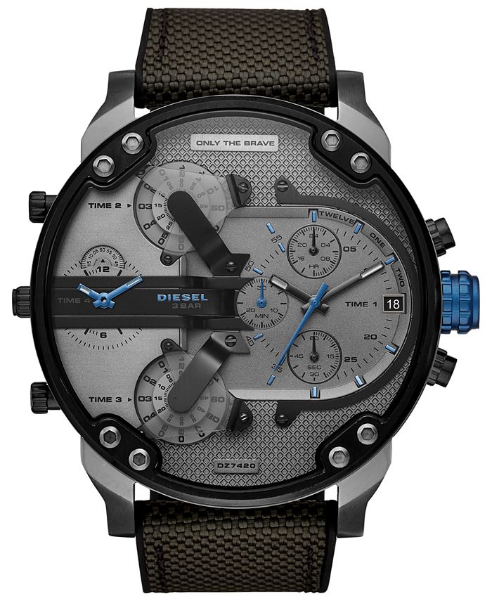 Diesel Men's Chronograph Mr. Daddy 2.0 Black Nylon Strap Watch 57mm ...