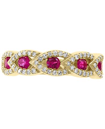 EFFY Collection EFFY® Certified Ruby (5/8 ct. t.w.) and Diamond (1/8 ct ...