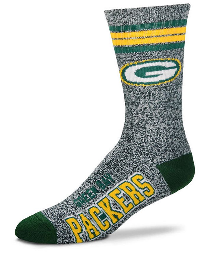 For Bare Feet Green Bay Packers Marbled 4 Stripe Deuce Crew Socks - Macy's