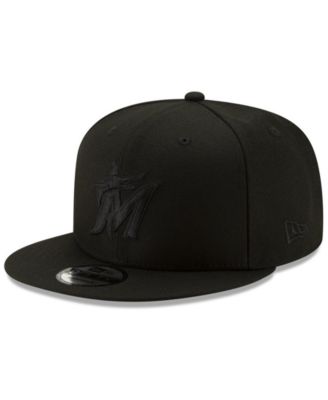 New Era Miami Marlins Triple Black 9FIFTY Snapback Cap - Macy's