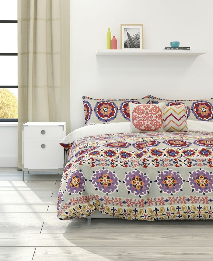Colorfly Bliss Duvet Cover Set, Full/Queen, Berry - Macy's