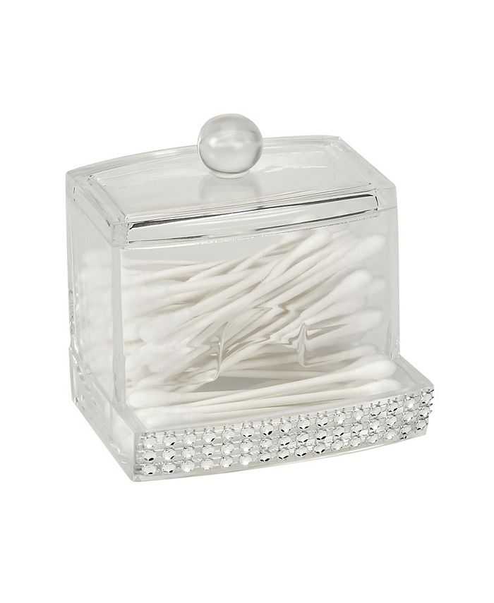 Laura Ashley Q-Tip Box in Pave Diamond Design - Macy's