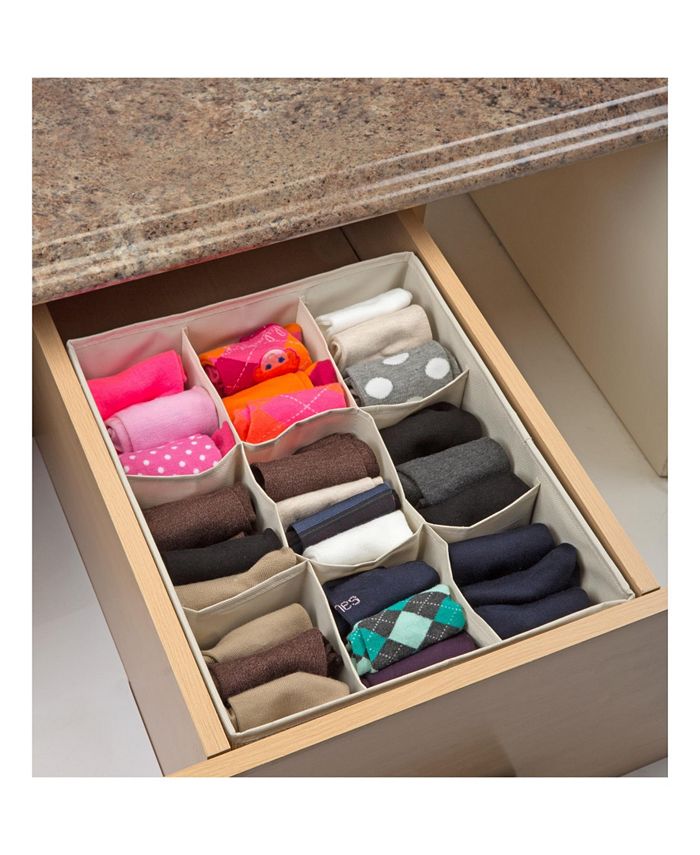 Simplify 9 Compartment Drawer Organizer in Faux Jute - Macy's