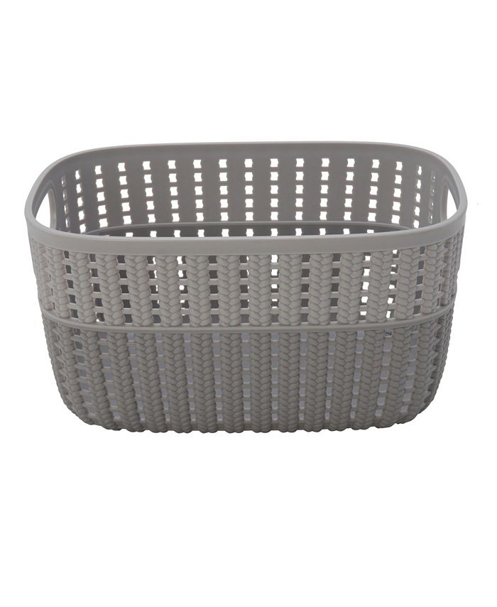 Simplify 2-Tone Decorative Small Storage Basket in Gray - Macy's