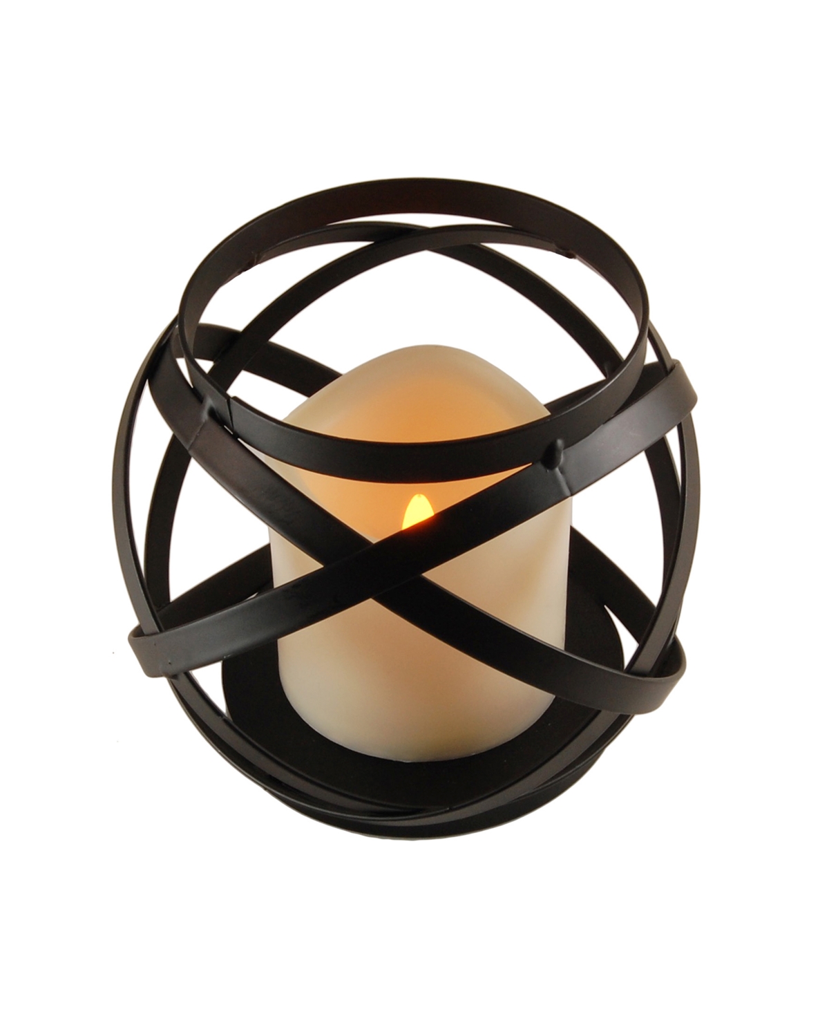 Click here for Lumabase Warm Black Banded Metal Lantern with Led... prices