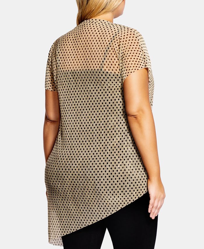 City Chic Trendy Plus Size Metallic Tie Top - Macy's
