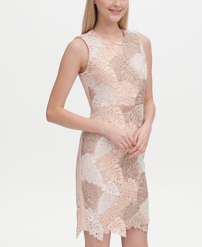 Calvin Klein Multi-Colored Lace Sheath Dress - Macy's