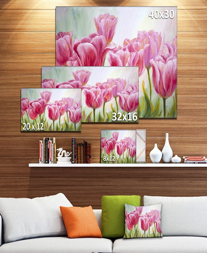 Design Art Designart Tulips In A Row Floral Art Canvas Print - 20" X 12 ...