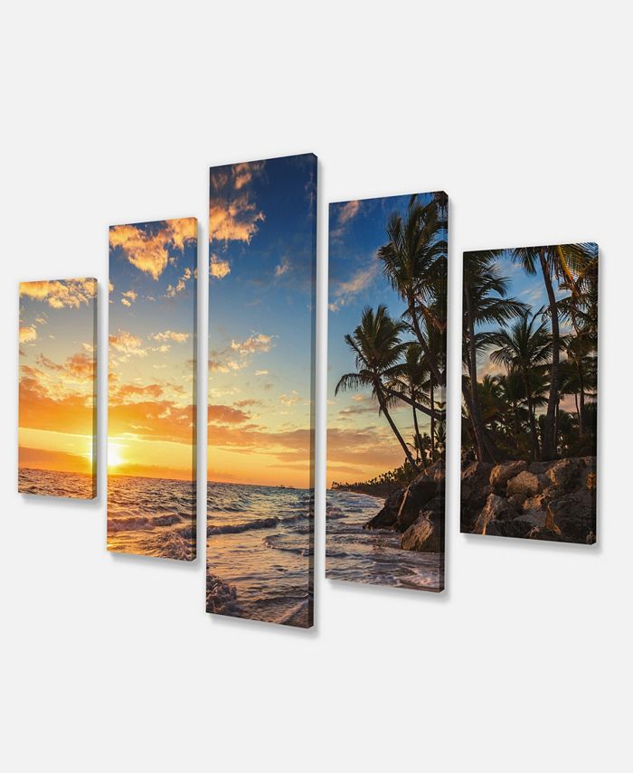 Design Art Designart Paradise Tropical Island Beach With Palms Extra ...