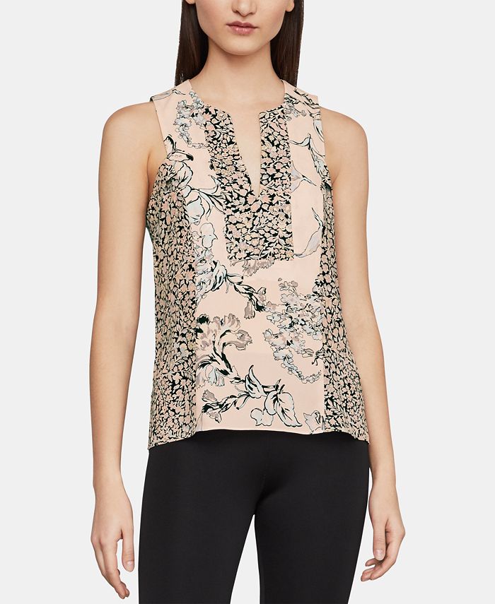 BCBGMAXAZRIA Vicky Printed-Blocked Tank Top - Macy's