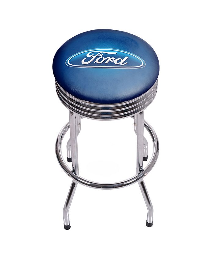 Trademark Global Ford Chrome Ribbed Bar Stool - The Universal Car - Macy's