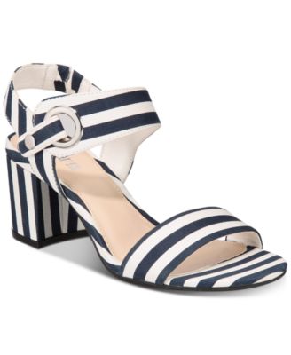 Bar III Birdie City Two-Piece Block-Heel Sandals, Created for Macy's ...