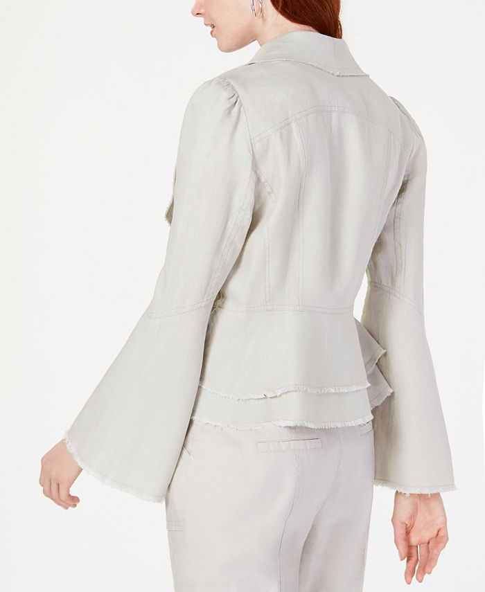 INC International Concepts INC Linen Ruffle-Hem Jacket, Created for ...