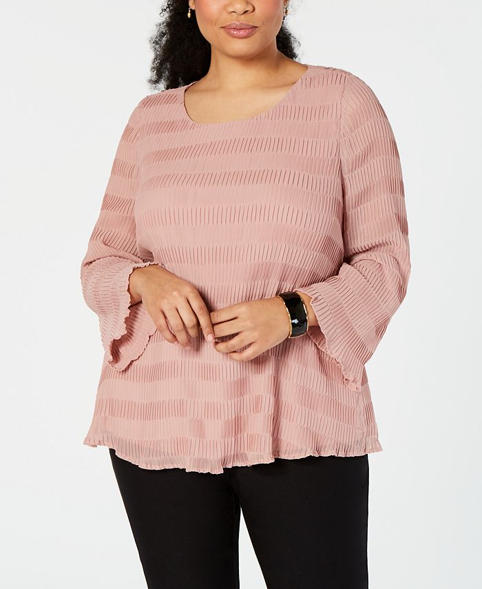 Alfani Plus Size Pleated Top, Created for Macy's - Macy's