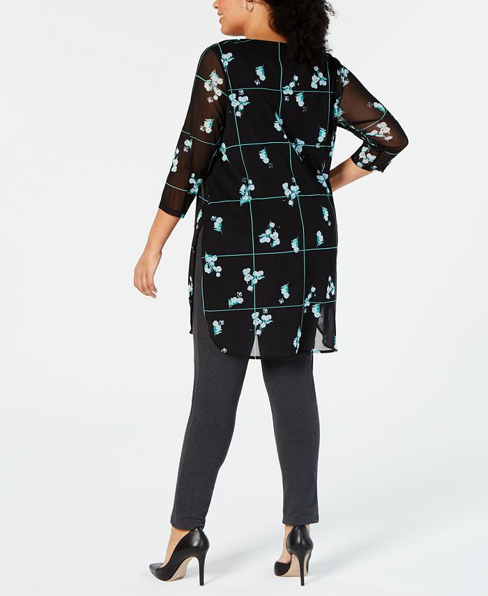 Alfani Plus Size Printed Super Tunic, Created for Macy's - Macy's