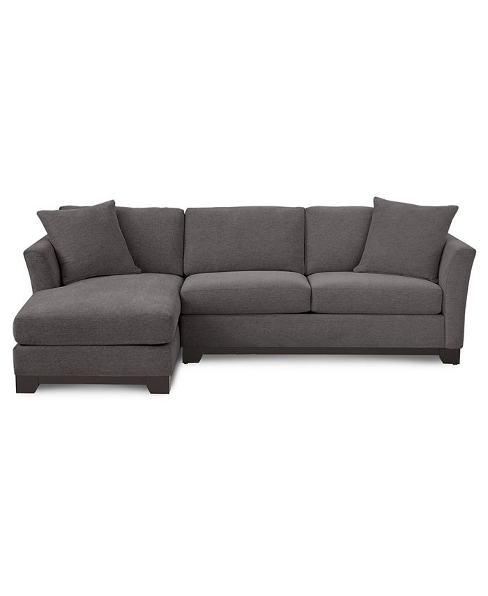 Furniture Elliot II 107" Fabric 2-Pc. Chaise Sleeper Sectional Sofa ...