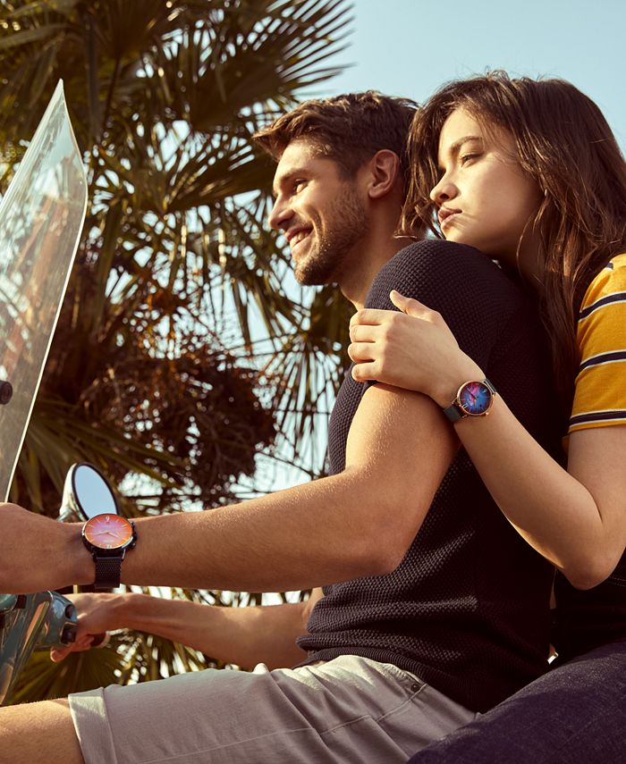 WELDER Women's Gunmetal Stainless Steel Mesh Bracelet Watch 38mm - Macy's