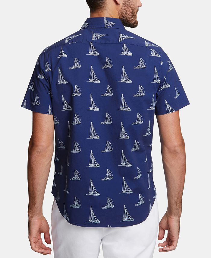 Nautica Men's Big & Tall Boat-Print Graphic Shirt - Macy's