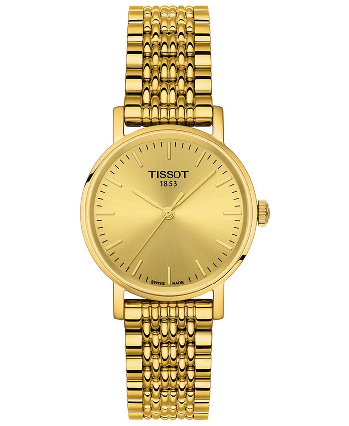 Tissot Women's Swiss T-Classic Everytime Gold-Tone PVD Stainless Steel ...