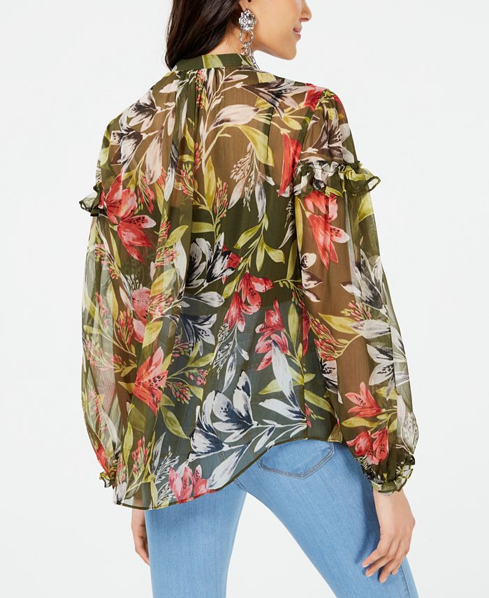 French Connection Floreta Ruffled Blouse - Macy's