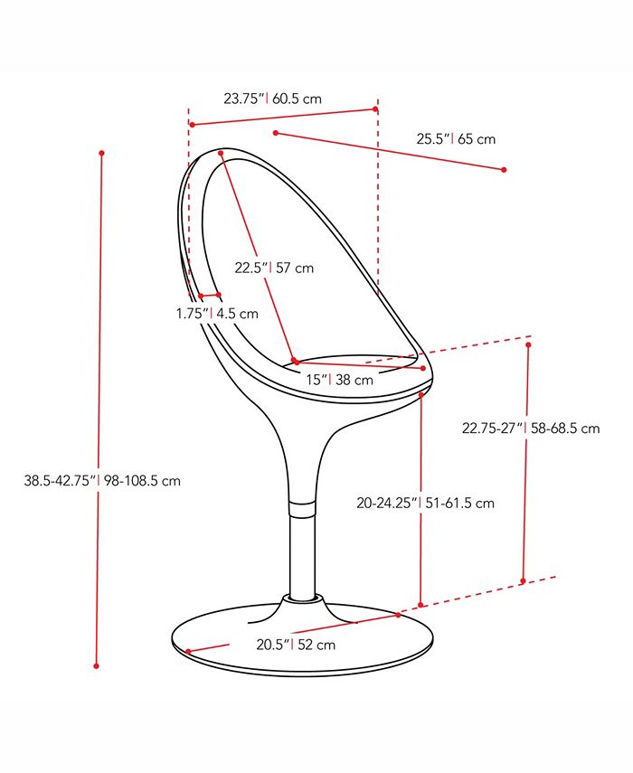 CorLiving Modern Bonded Leather Adjustable Height Ellipse Chair - Macy's