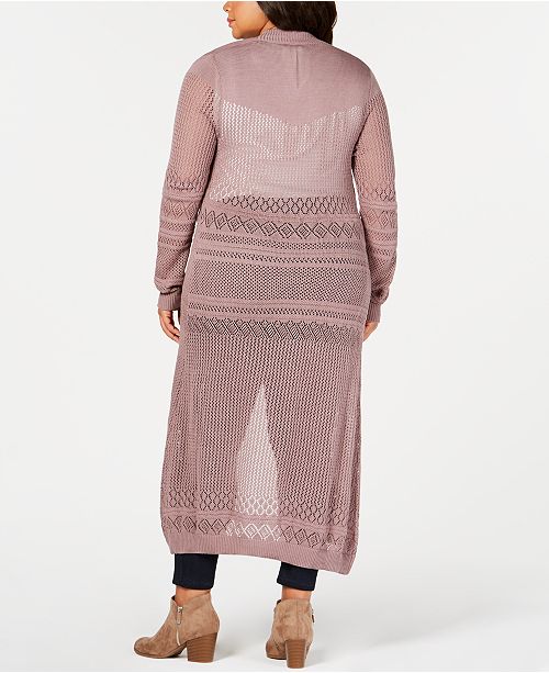 Belldini Plus Size Pointelle-Stitch Duster Cardigan & Reviews ...