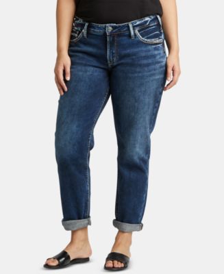 Silver Jeans Co. Plus Size Boyfriend Jeans - Macy's