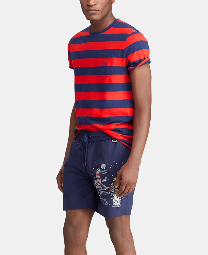 Polo Ralph Lauren Men's Big & Tall Custom Slim Fit Striped T-Shirt - Macy's